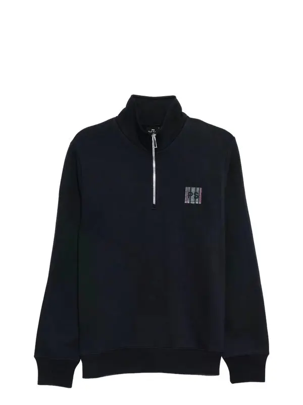Paul Smith Logo-embroidered Zipped Sweatshirt - Blue