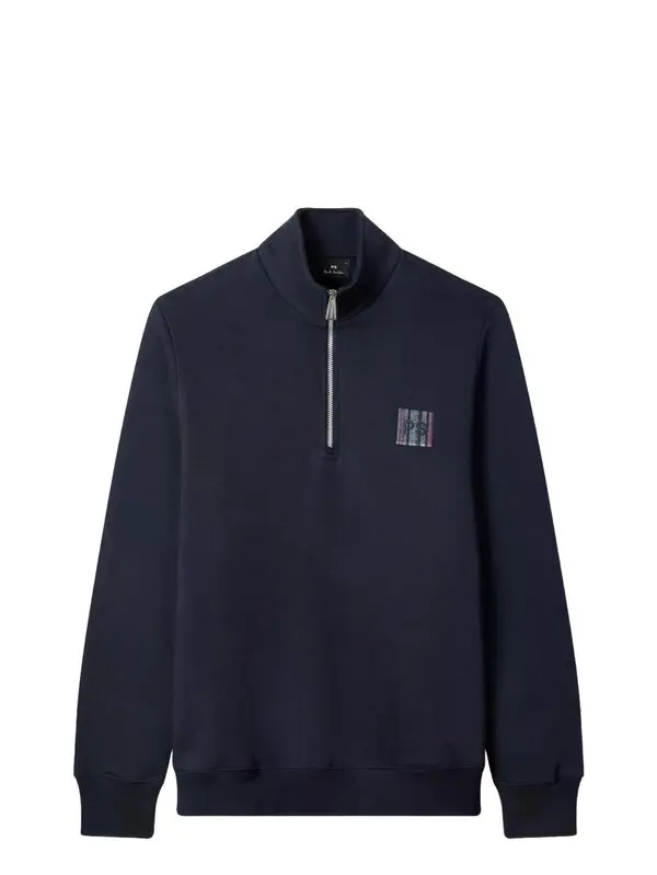 Paul Smith Logo-embroidered Zipped Sweatshirt - Blue