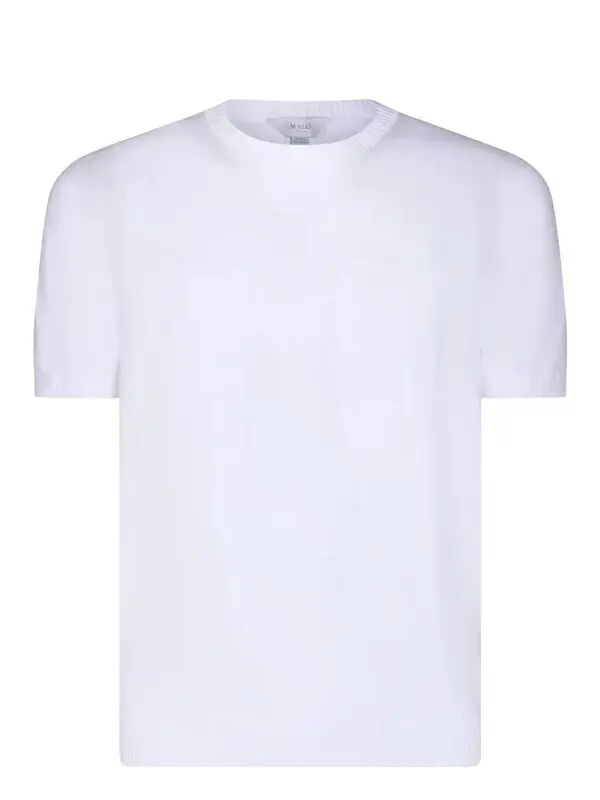 Malo Short-sleeve Knitted T-shirt - White