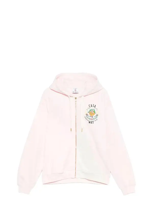 Casablanca Casa Way Full-zip Hoodie - Pink
