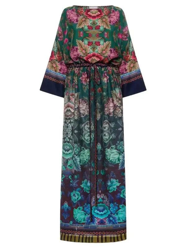 PIERRE-LOUIS MASCIA Belted Floral-print Maxi Dress - Green