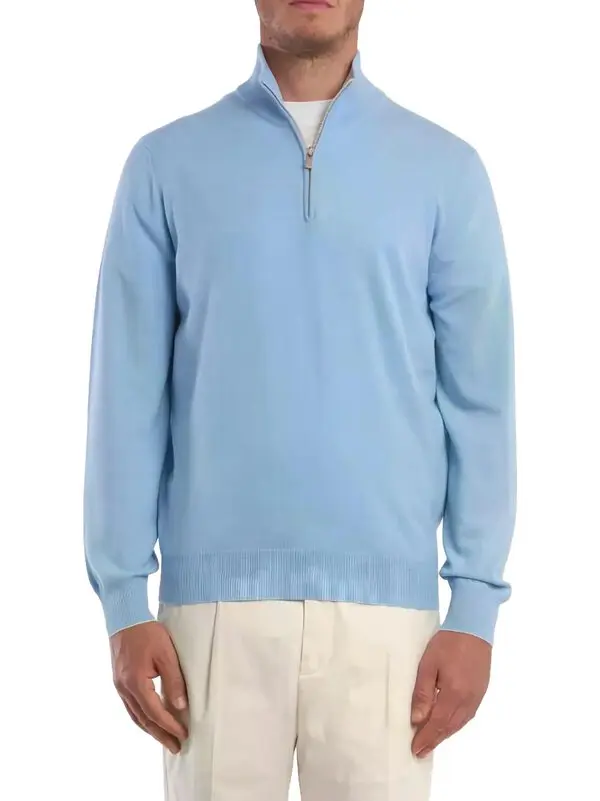 Brunello Cucinelli Half-zip Cashmere Sweater - Blue