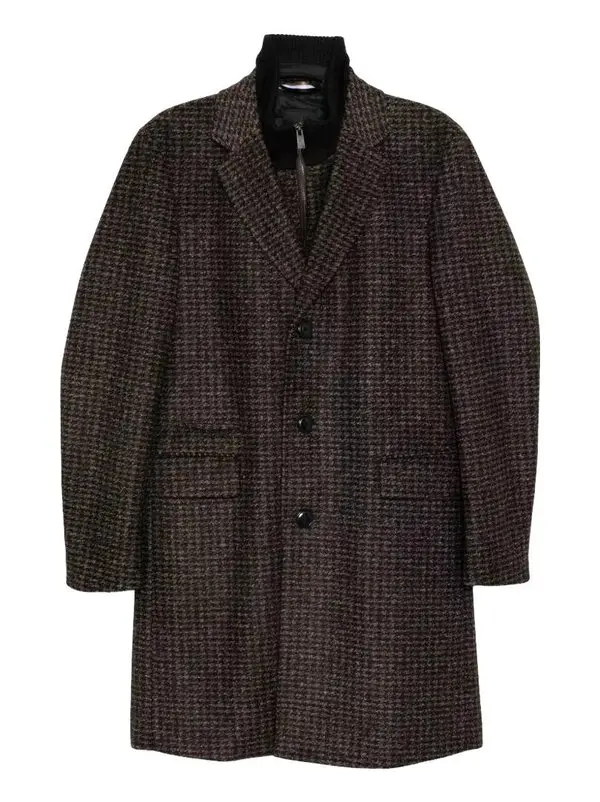 BOSS Houndstooth-print Coat - Brown