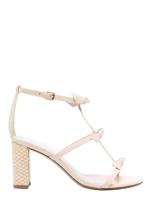 ALEXANDRE BIRMAN Knot-detail Leather T-strap Sandals - Neutrals