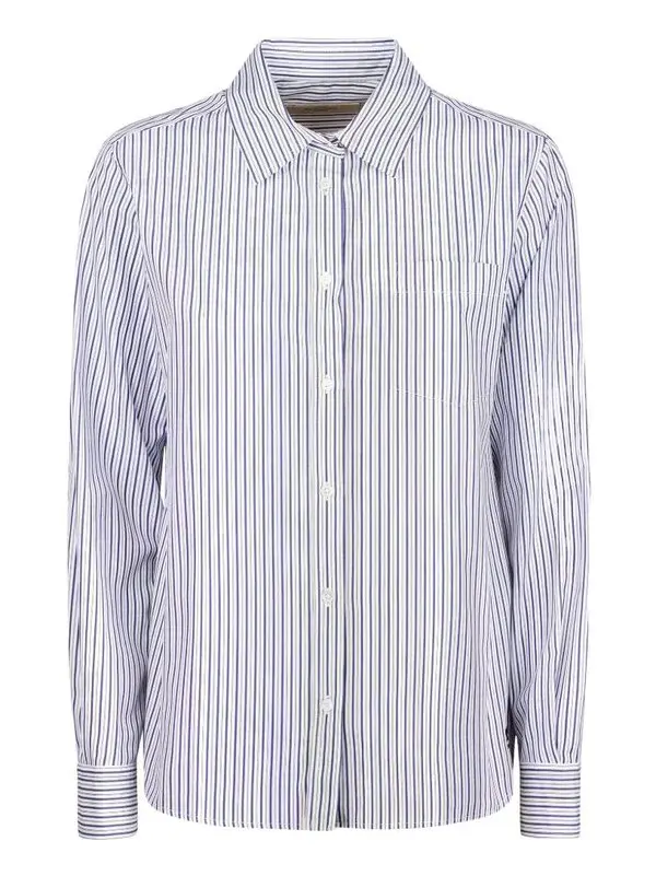 Max Mara Striped Chest-pocket Shirt - White