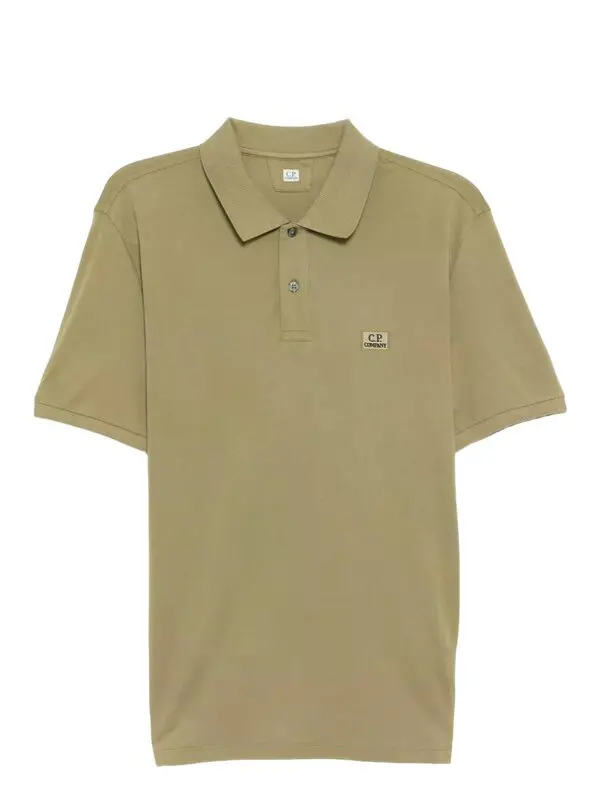 C.P. COMPANY Logo-embroidered Polo Shirt - Green