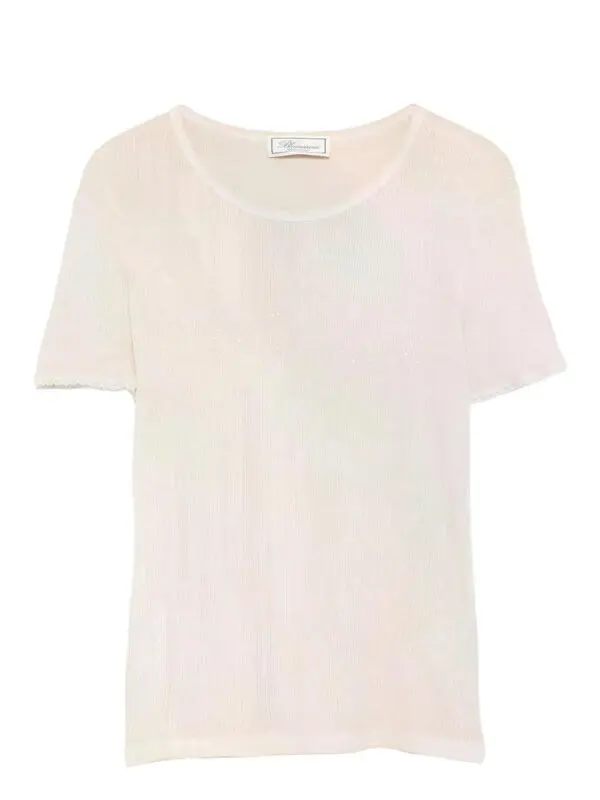 Blumarine Ribbed Short-sleeve T-shirt - Pink