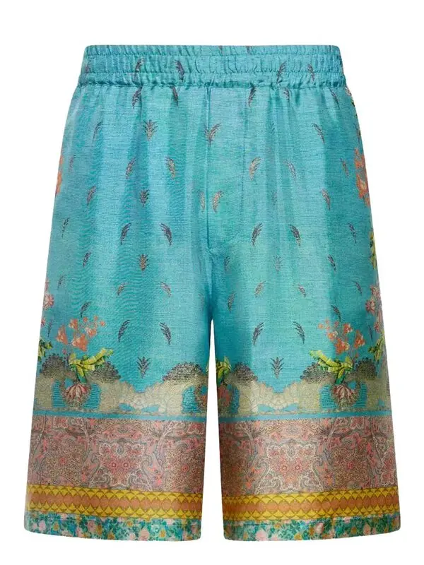 PIERRE-LOUIS MASCIA Paisley Print Shorts - Blue