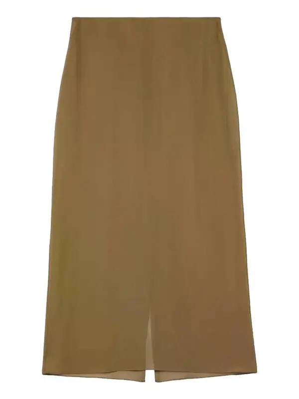 TOD'S Midi Silk Skirt - Brown