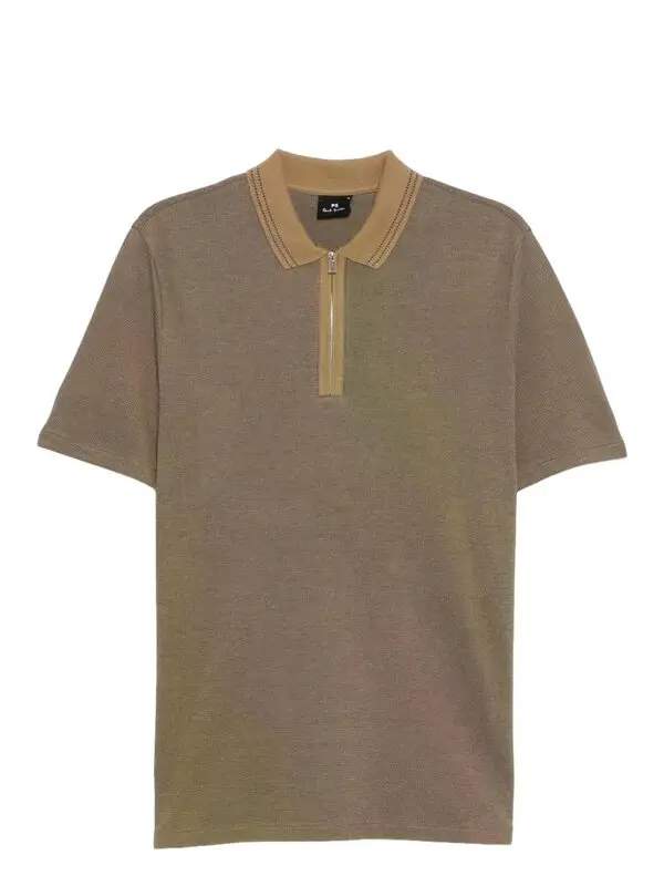 Paul Smith Zipped Polo Shirt - Brown