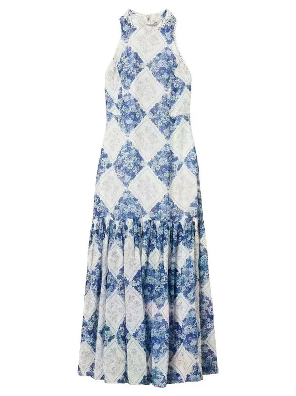 TWINSET Floral-print Maxi Dress - Blue