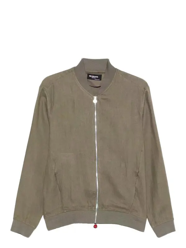 Kiton Linen Bomber Jacket - Green