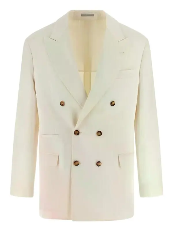 Brunello Cucinelli Peak-lapels Button Blazer - White