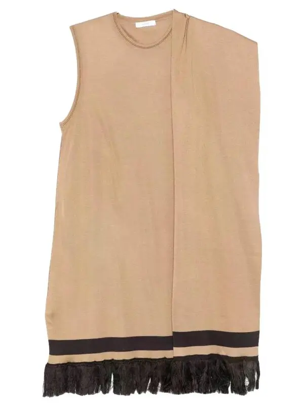 FERRAGAMO Fringe-trim Mini Dress - Neutrals