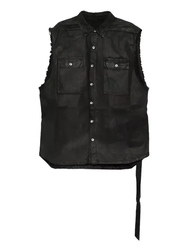 Rick Owens Sleeveless Denim Gilet - Black