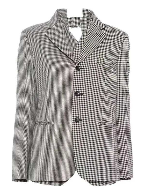 Comme Des Garçons Checked Blazer - White