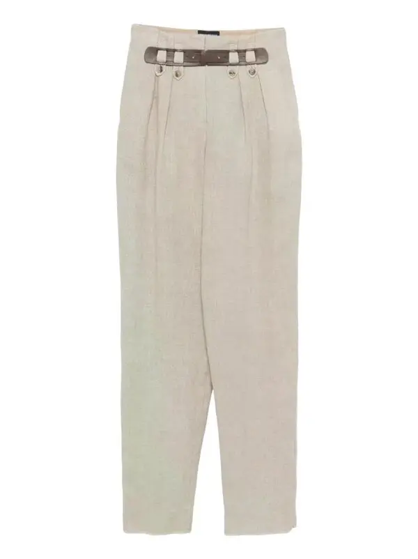 Emporio Armani Belt-fastening Pleated Trousers - Neutrals