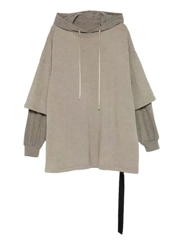 Rick Owens Drawstring Layered Hoodie - Grey