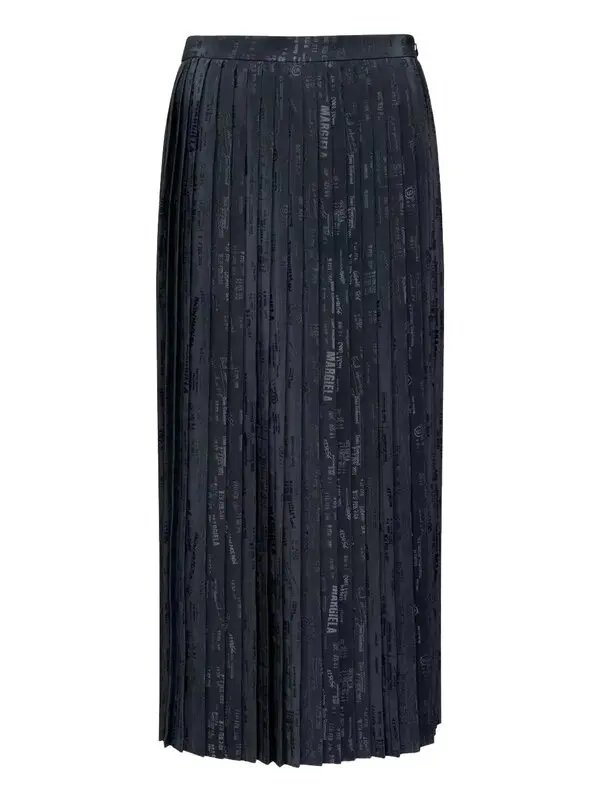 MAISON MARGIELA Pleated Print Skirt - Black