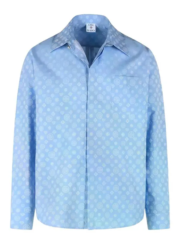 Casablanca Monogram-pattern Pocket Shirt - Blue