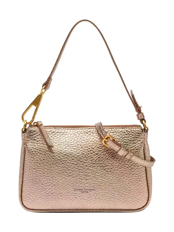 GIANNI CHIARINI Small Brooke Leather Shoulder Bag - Gold