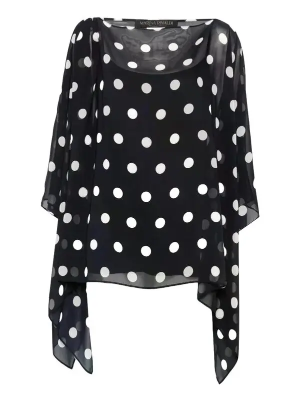 Marina Rinaldi Mreeditti Polka-dot Blouse - Black