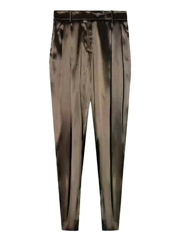Giorgio Armani Pleated Tapered Trousers - Brown