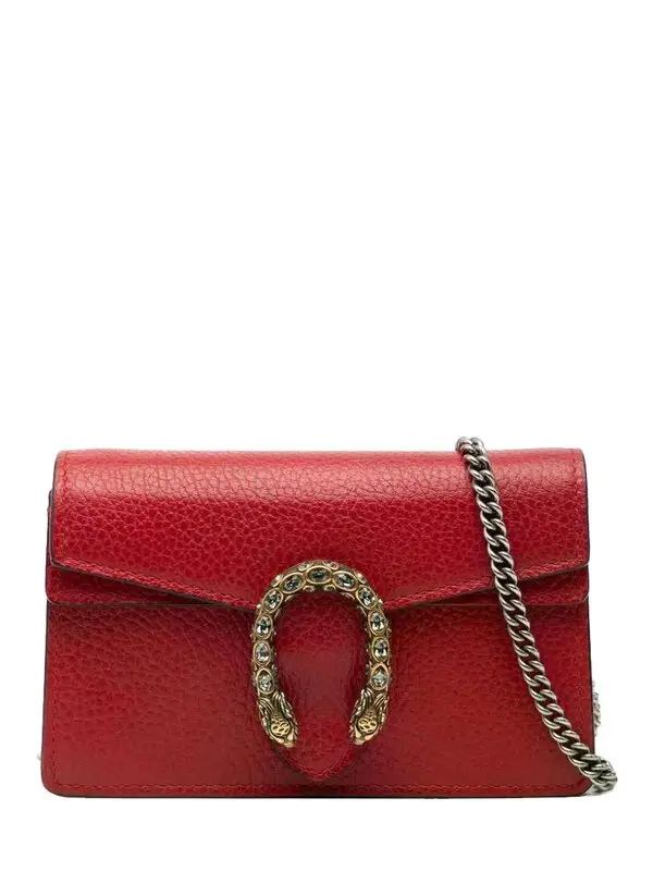 Gucci 2016-2026 Mini Leather Dionysus Crossbody Bag - Red