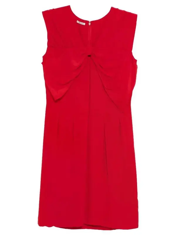 Miu Miu Bow Detailing Dress - Red