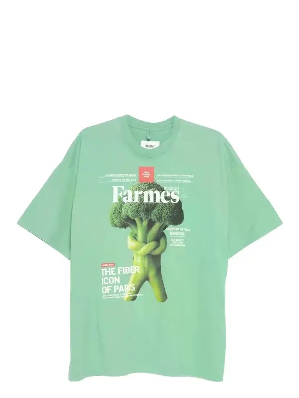DOUBLET Farmes Magazine Cover T-shirt - Green