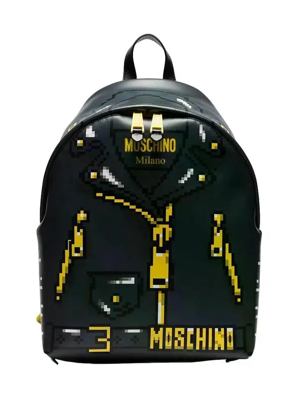 Moschino Pixelated Jacket Print Backpack - Black