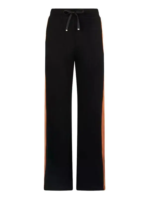 MOORER Drawstring Trousers With Side Stripe Detail - Black