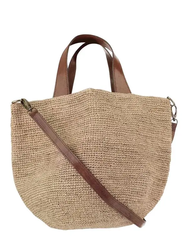 IBELIV Large Leather-trimmed Tote Bag - Neutrals