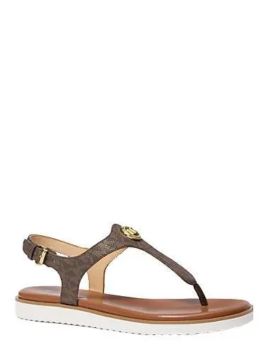 Michael Kors Val Signature Logo Thong Sandal - Brown