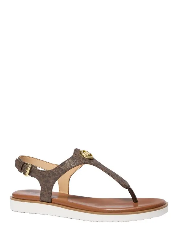 Michael Kors Val Signature Logo Thong Sandal - Brown