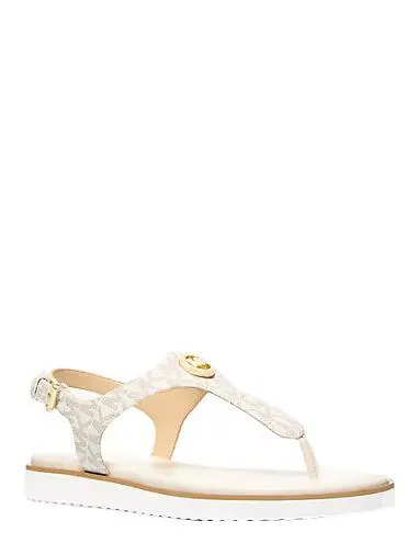 Michael Kors Val Signature Logo Thong Sandal - Natural
