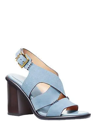 Michael Kors Raven Suede Block Heel Sandal - Blue