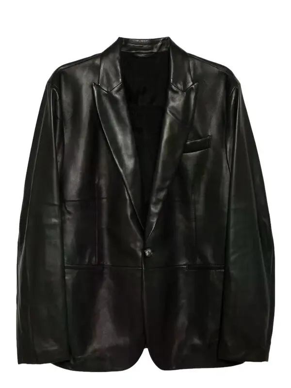 Giorgio Armani Leather Blazer - Black