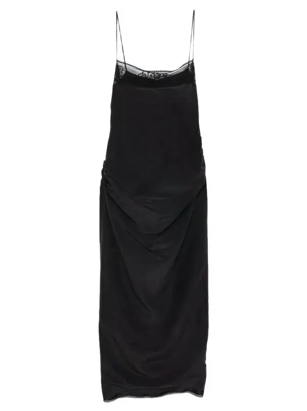 Magda Butrym Lace-trim Draped Midi Dress - Black