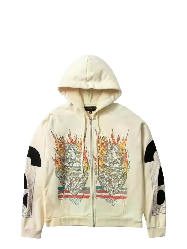 WHO DECIDES WAR Memories Zip-up Hoodie - Neutrals