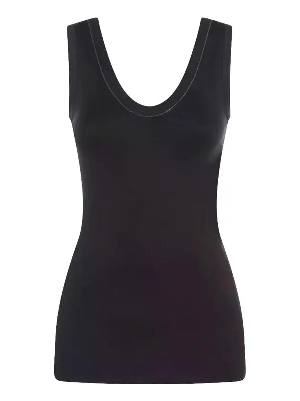 Brunello Cucinelli U-neck Top - Black