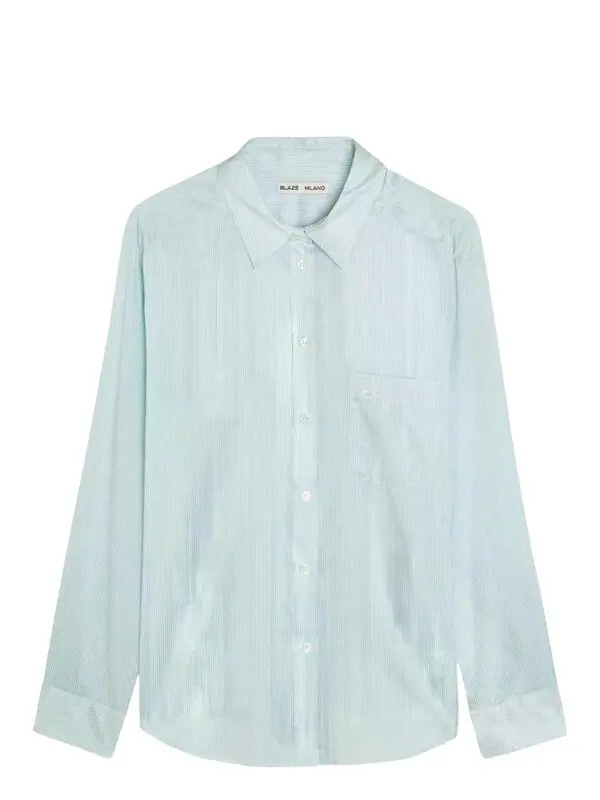 BLAZÉ MILANO Anabas Pocket Striped Shirt - Blue