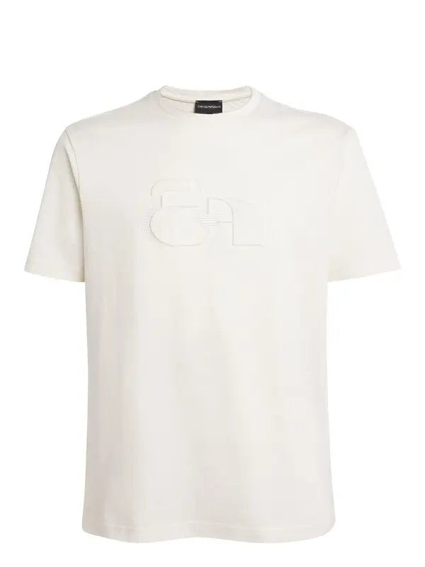 Emporio Armani Cotton Flocked Logo T-shirt - White