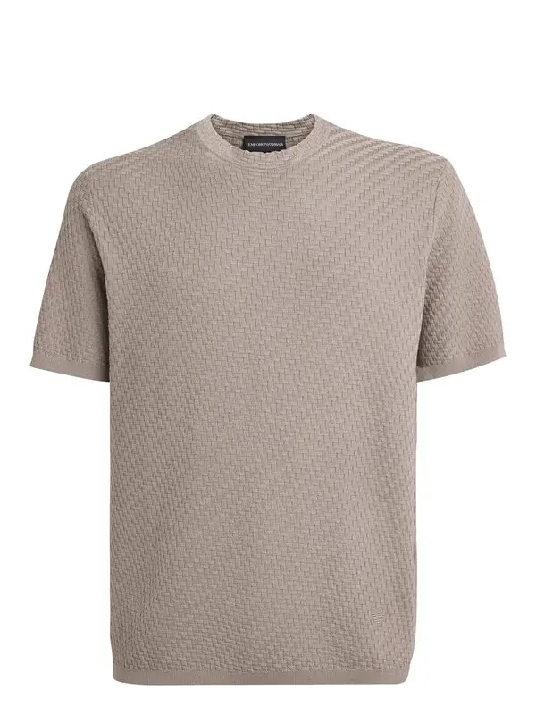 Emporio Armani Basket-weave T-shirt - Beige