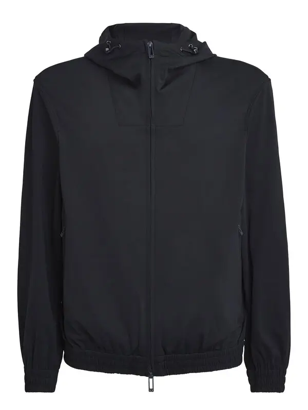 Emporio Armani Technical Jersey Hooded Jacket - Blue