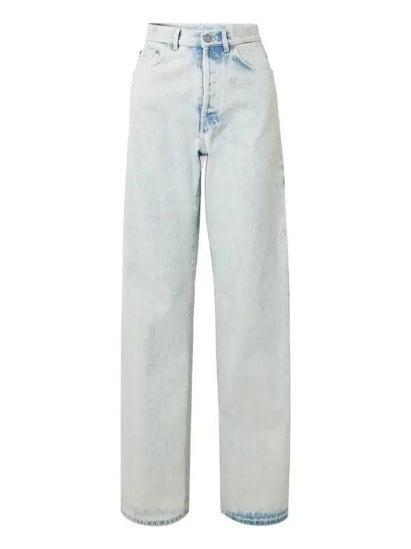 Dries Van Noten Acid-wash Mid-rise Slim-leg Jeans - Blue