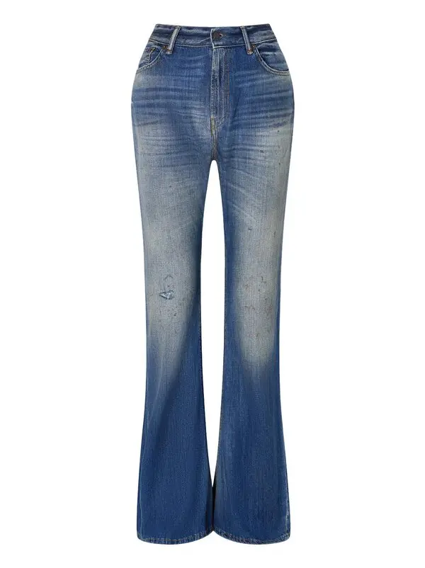 Acne Studios Distressed High-rise Flared Jeans - Blue