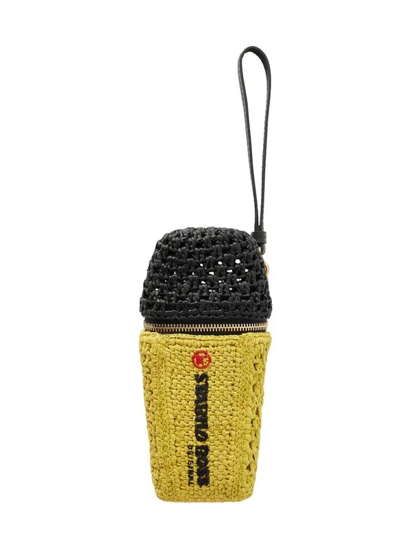 ANYA HINDMARCH Stabilo Raffia Bag Charm - Yellow