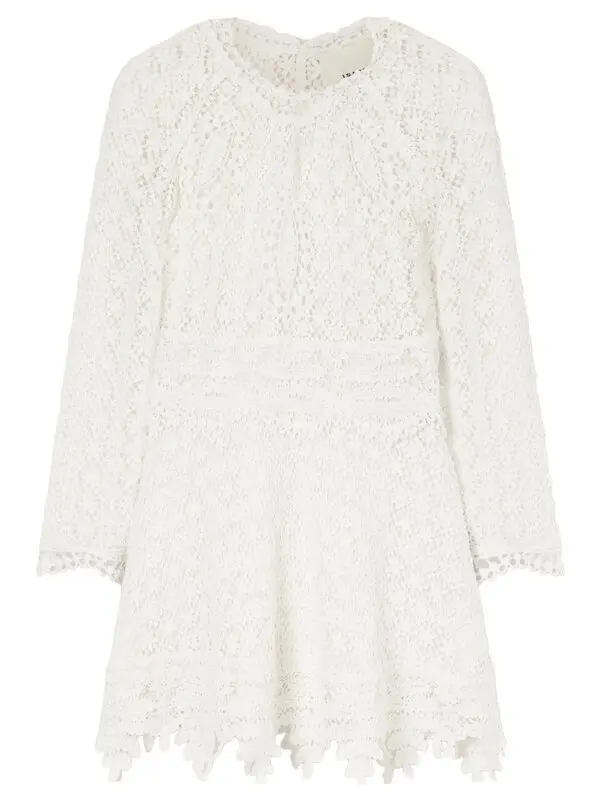 Isabel Marant Hizene Cotton-guipure Lace Mini Dress - White