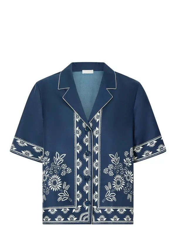 ERES Infusion Floral-print Silk-twill Shirt - Blue
